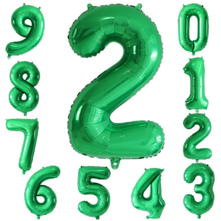32inch Green Number Foil Balloons For Kids Adult Birthday Party ...