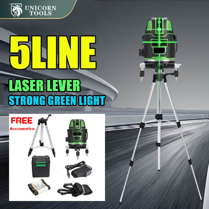 【HIGH PRECISION】laser level, laser leveling tools with stand, 5 Lines ...