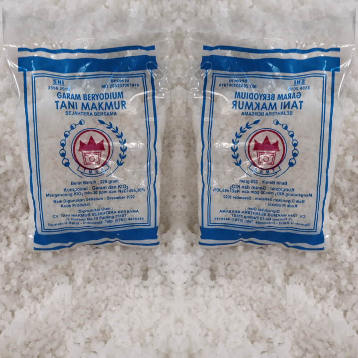 Garam dapur kasar premium murah putih Bersih beryodium 220g merk Tani ...