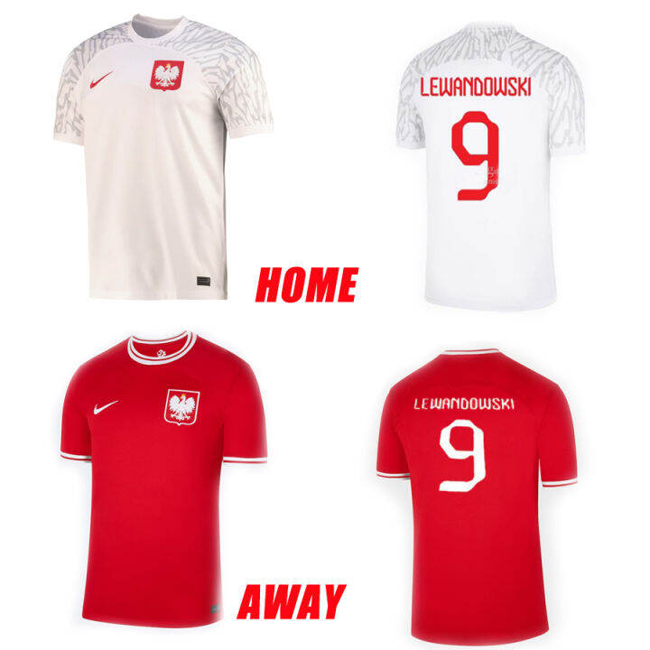 2022-2023โปแลนด์เสื้อฟุตบอล LEWANDOWSKI MILIK Men Kit 22/23 Home Away ...