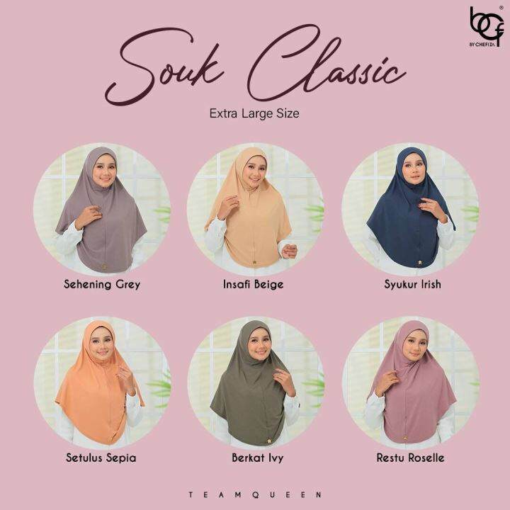 BYCHEFIZA Souk Classic & Luxe Saiz XL Tudung Hantu BCF Saiz XL Tudung Hantu Instant Sarung | Lazada