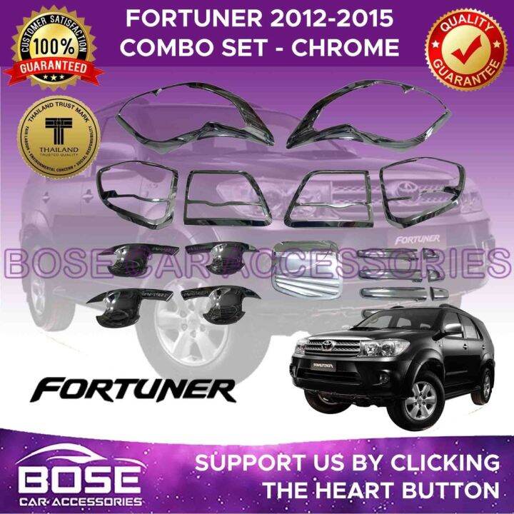 Toyota Fortuner 2012 - 2015 Black / Chrome Garnish Cover Set Toyota Car ...
