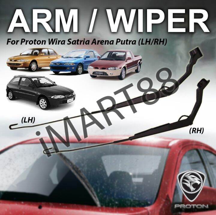 Proton Wira Satria Putra Arena Front Wiper Arm Lengan Pengelap Cermin Depan Windscreen Kiri ...