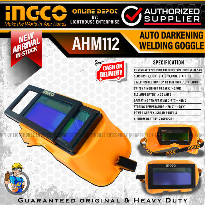 INGCO Auto Darkening Welding Goggle (AHM112) *LIGHTHOUSE ENTERPRISE ...