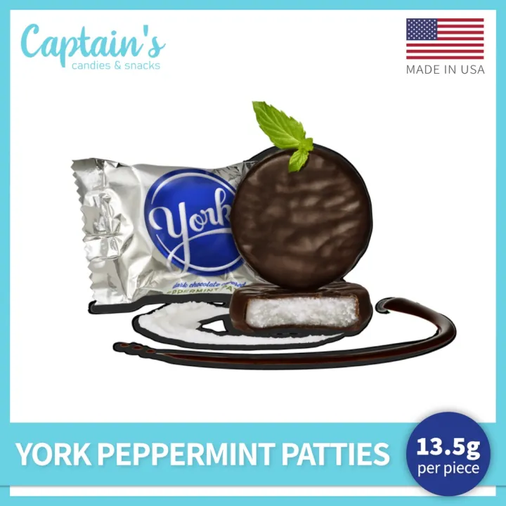 YORK Peppermint Chocolate Patties Dark Mint Chocolate Candy, 6 pieces ...