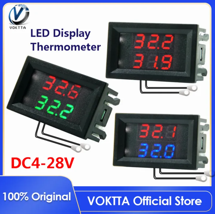 Original VOKTTA Mini DC4-28V Dual Display Temperature Sensor w/ NTC ...