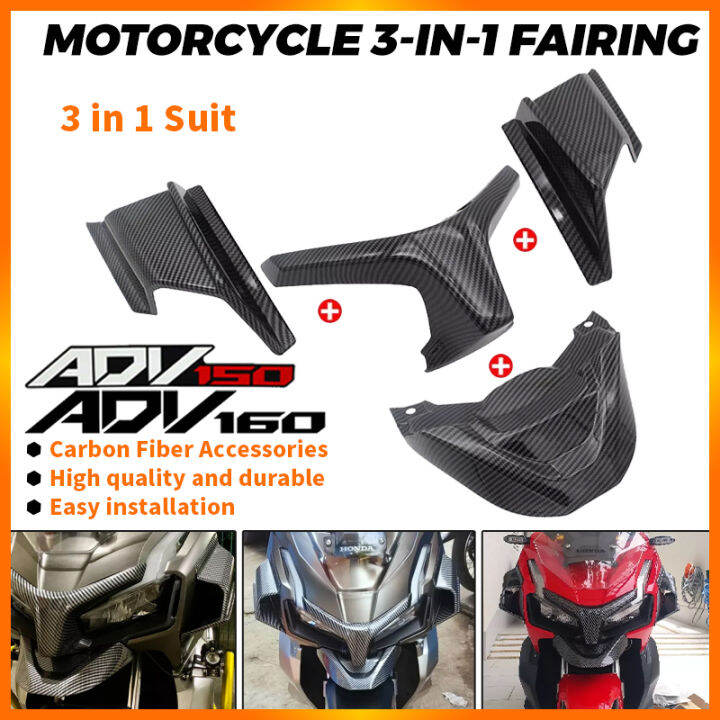 E&M ADV160 ADV150 Motorcycle 3in1 Carbon Front Wheel Hugger Fender ...