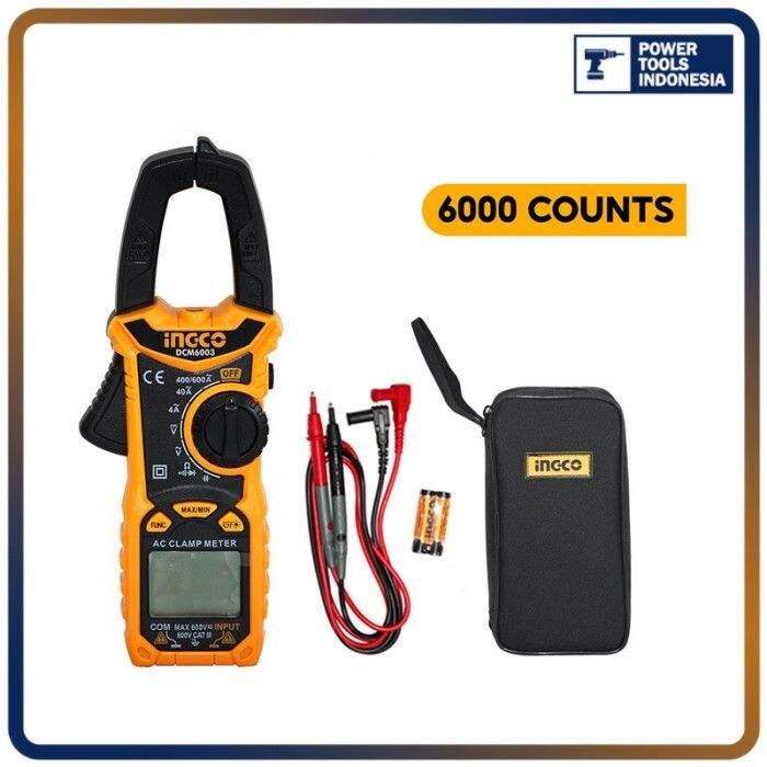 Digital Clamp Meter (AC/DC 6000 Count) INGCO DCM6003 Tang Ampere Amper ...