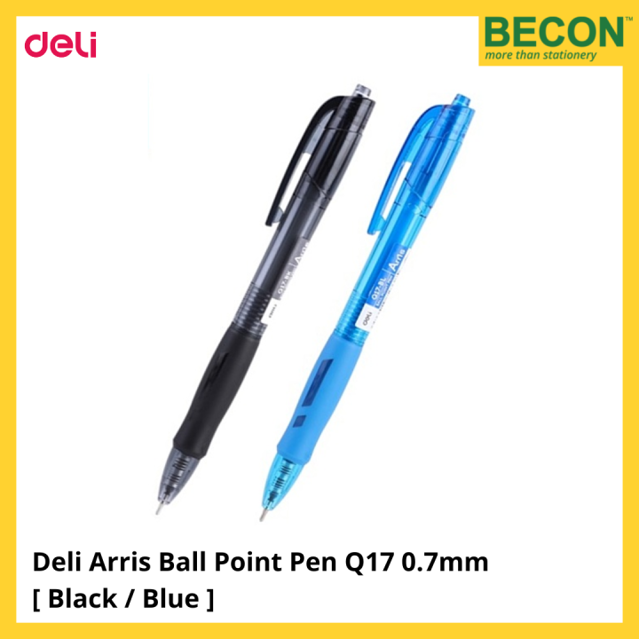 Deli Arris Ball Point Pen Q17 0.7mm [ Black / Blue ] | Lazada