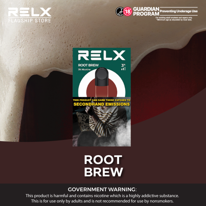 RELX Pod Pro 2 - Pod Pack Root Brew 30mg/g GHW (Vape Juice) Single Pod ...