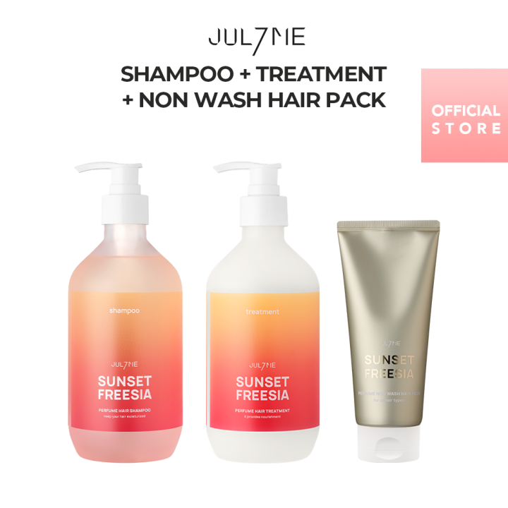 [JULYME] [Bundle of 3] Perfume Shampoo 500ml + Treatment 500ml + Non Wash Hair Pack (Hair Mask ...