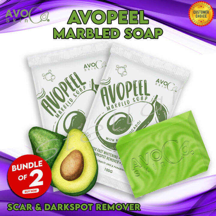BUNDLE OF 2! Avo Skin Co. Avopeel Bleaching Soap Anti Aging 20x Whitening Scar and Pimple Marks ...