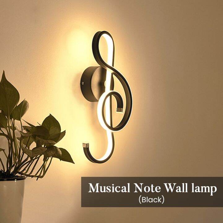 Simple and Led Musical Note Mounted Wall Lamp Sconce Indoor Lighting ...