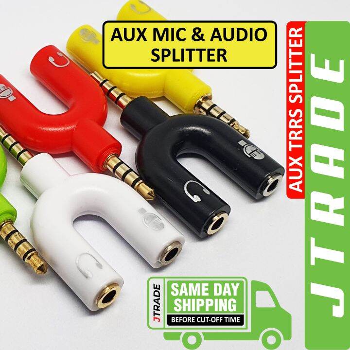 AUX 3.5mm TRRS Mic and Audio Splitter | Lazada