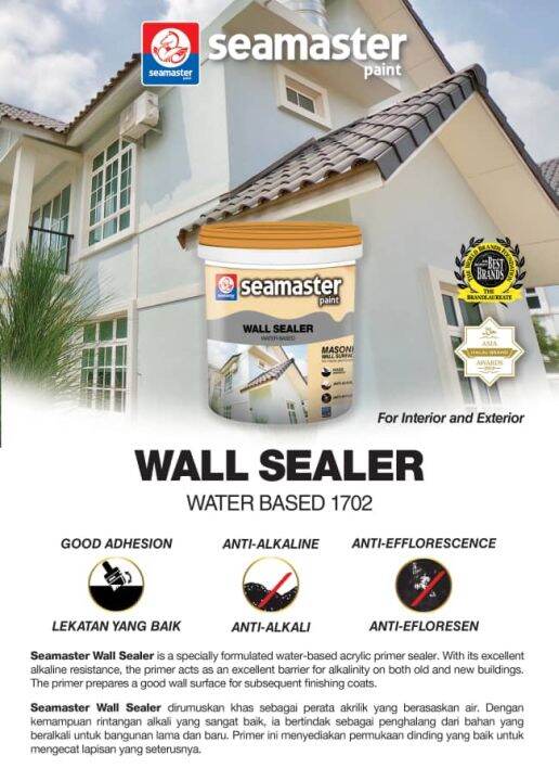 Seamaster Acryseal Water Base Wall Sealer Undercoat Cat Putih Undercoat ...