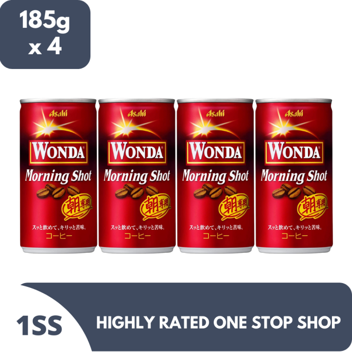 Asahi Wonda Morning Shot Canned Coffee 185g x 4 | Lazada PH