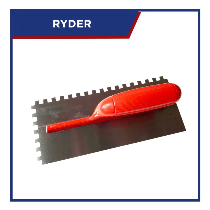 RYDER Tools Notched Plastering Cement Trowel with Teeth (280mm x 120mm ...