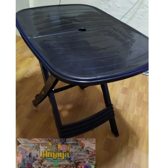 【Spot in Manila】Foldable Plastic Table with Umbrella Hole Outdoor ...