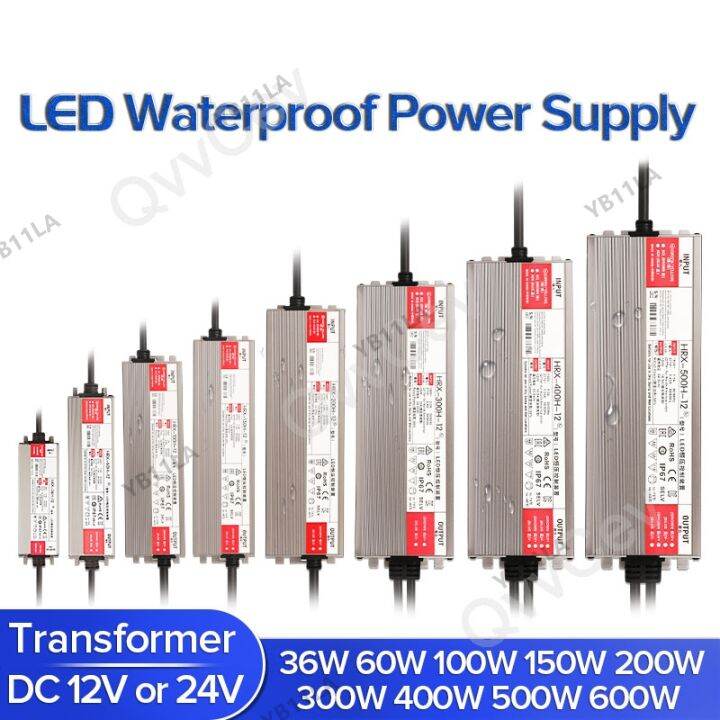 AC to DC 12V 24V IP67 Waterproof Led Strip Lighting Transformers Driver Power Supply 36W 100W ...