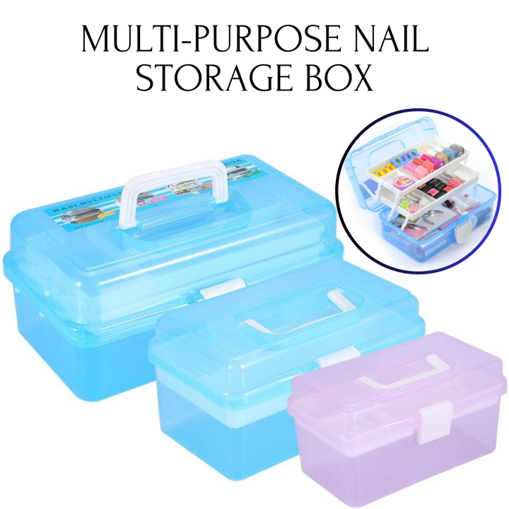Multi Purpose Box Case Nail Art Craft Makeup Tool Manicure Toolbox Nail ...