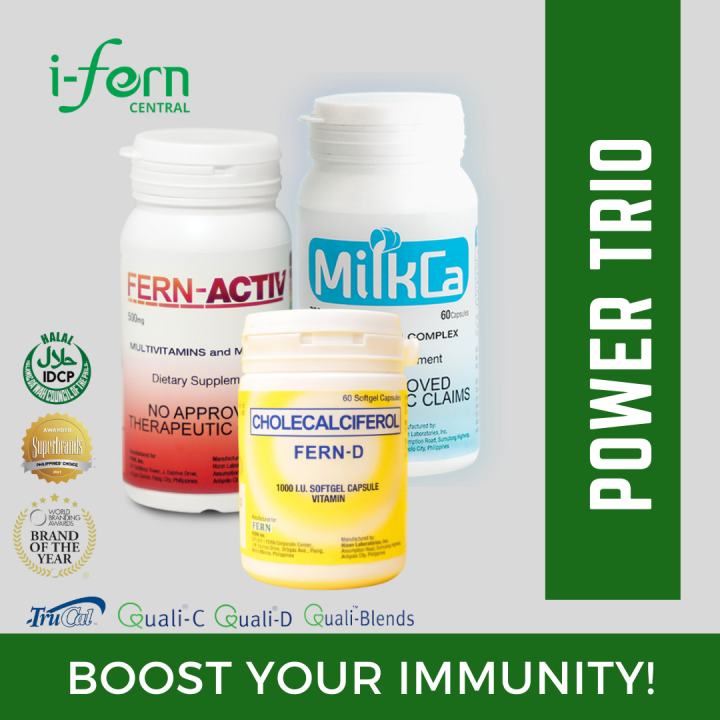 i-FERN POWER TRIO (Fern-D 60 capsules, Fern-Activ, Milkca) | Lazada PH