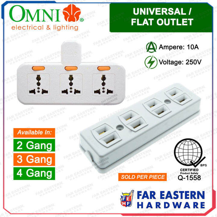 OMNI Electrical Universal | Flat Outlet Socket | Lazada PH