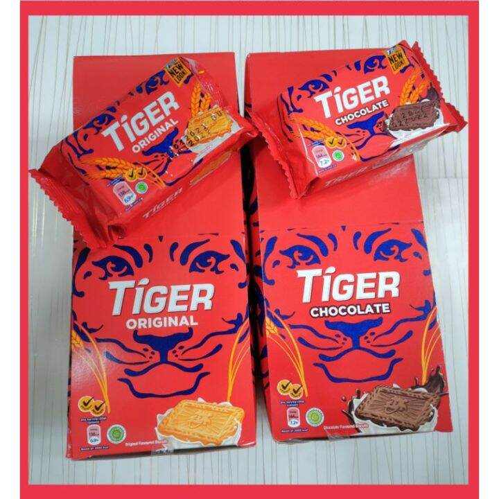 Tiger Biscuits Original /Chocolate 60g per small pkt / 720g per box ...