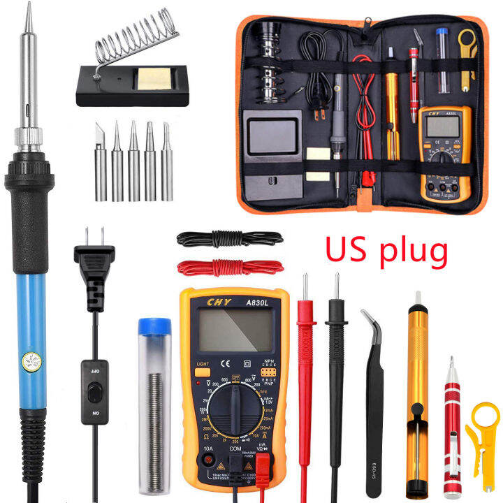 [Quick delivery] 220V 60W Electric Soldering Iron Set With Adjustable Temperature 200-450 ...