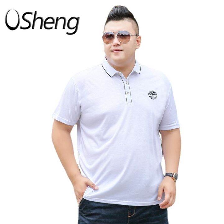 VSheng เสื้อยืดคอปกไซส์ใหญ่สำหรับผู้ชายเสื้อโปโลขนาดใหญ่พิเศษแขนสั้นปก ...