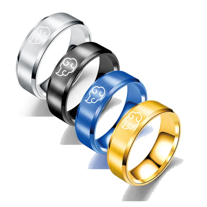 Naruto Akatsuki Cloud Ring Logo Rings Cosplay Uchiha Itachi Japanese ...