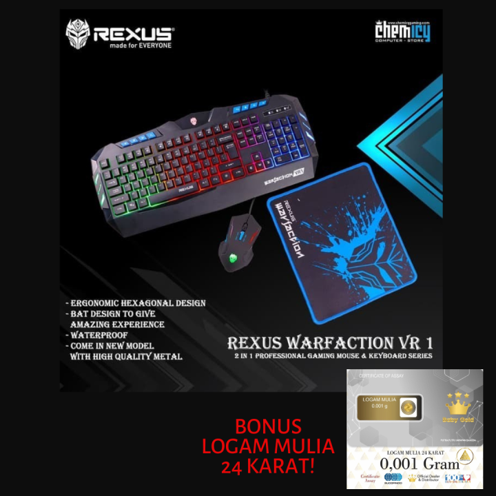 Bundle Keyboard & Mouse Rexus Warfaction VR 1 ORIGINAL | Lazada Indonesia