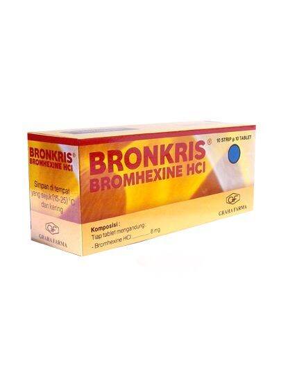 Bronkris Bromhexine HCI 8mg l 1 strip isi 10 tablet | Lazada Indonesia