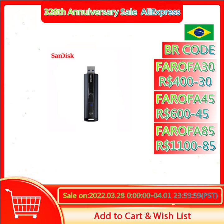 SanDisk Extreme PRO CZ880 USB 3.1 Solid State Flash Drive 128GB 256GB ...