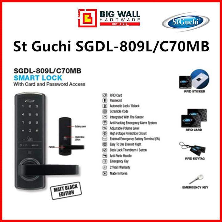ST GUCHI SGDL-809L/C70 SMART DIGITAL DOOR LOCK(With Free Luggage ...