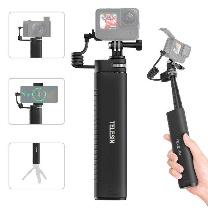 TELESIN TE-CSS-001 Rechargeable Selfie Stick QC/PD3.0 fast charging ...