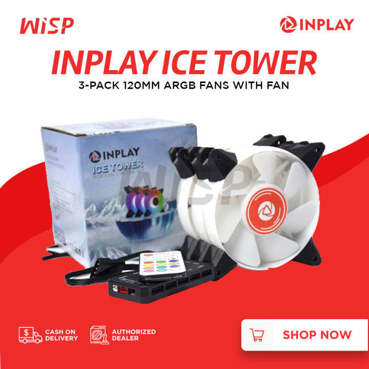 INPLAY ICE TOWER RGB FAN 3 IN ONE KIT | 3PCS 12CM Cooling fan | RGB ...
