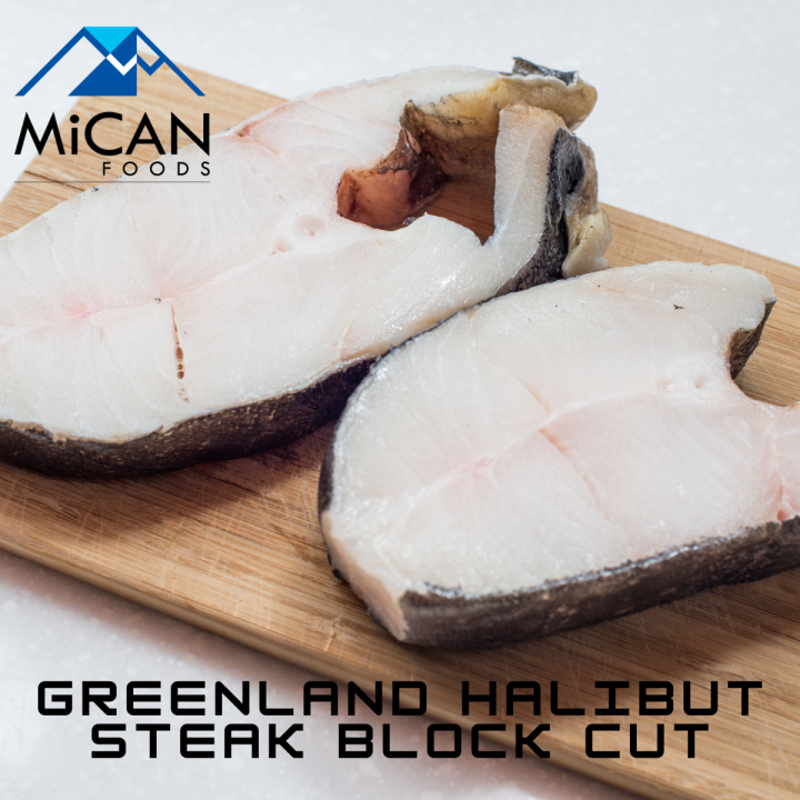 MiCAN FOODS Greenland Halibut Steak Block Cut [Frozen Seafood, Premium ...