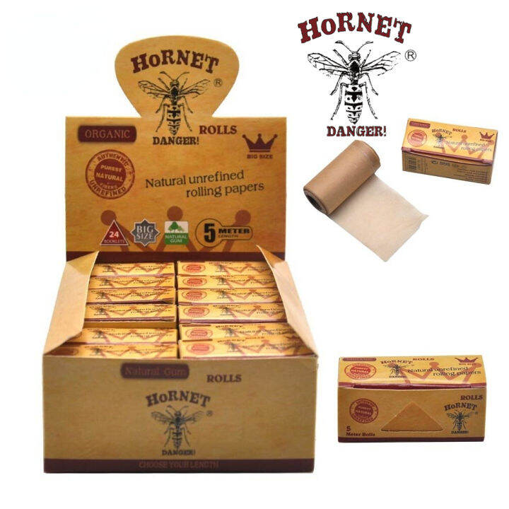 พร้อมส่ง กระดาษโรล 24 Rolls/Box HORNET 5 Meter/Roll Natural Unrefined ...