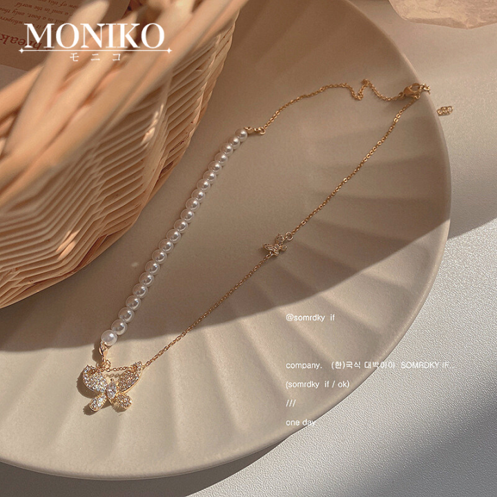 MONIKO สร้อยคอแฟชั่น สร้อยคอสไตล์เกาหลีพร้อมจี้ผีเสื้อ | Lazada.co.th