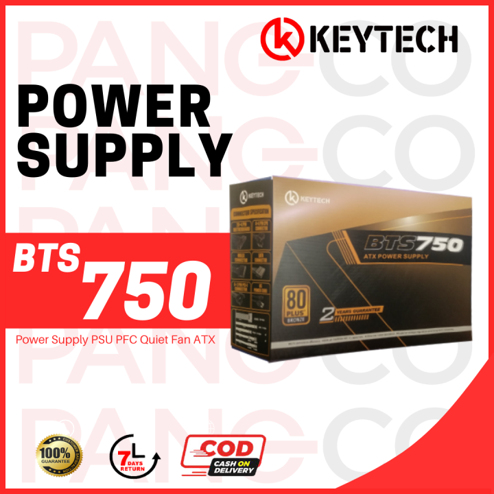 KEYTECH BTS 750 ATX Power Supply 80Plus Bronze Rated 750w Power Supply ...