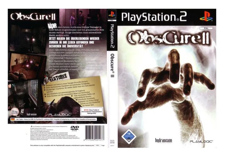 PS2 Obscure II (DVD Game) | Lazada