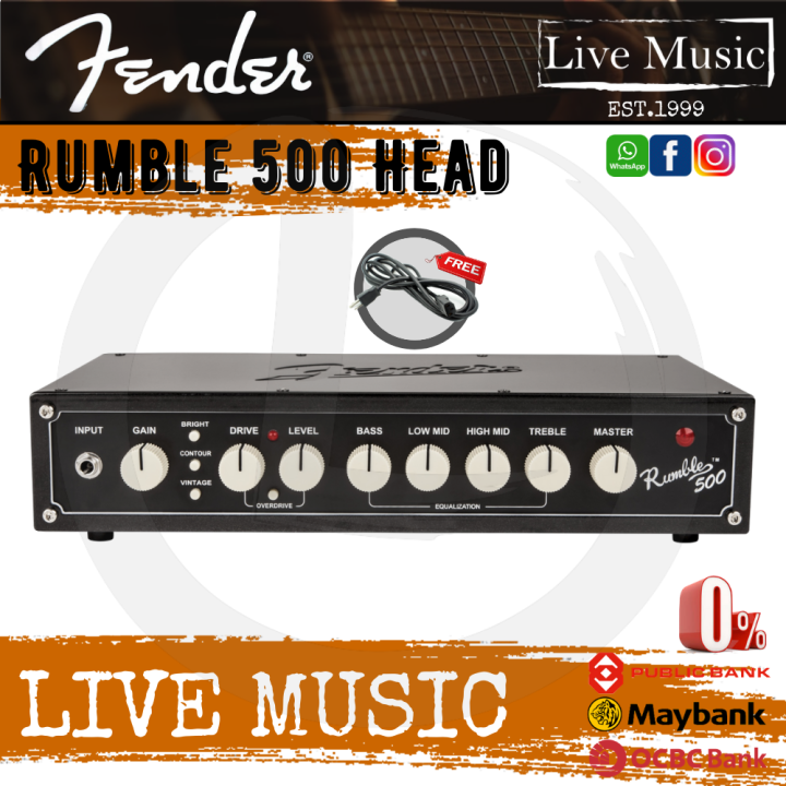 Fender Rumble 500 Bass Head - 500 watts Bass Amplifier Head (Rumble-500 ...