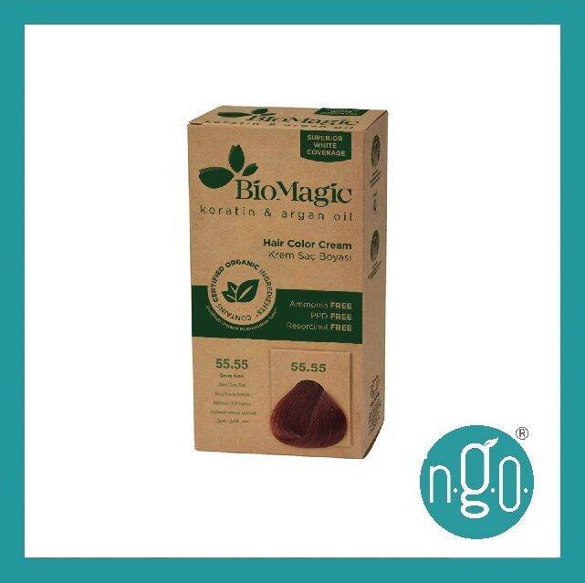 Biomagic 100% Organic Permanent Hair Colour (Ammonia Free) - 55.55 Deep ...