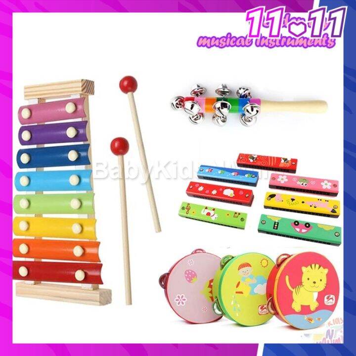 Montessori Musical Instrument Wooden Xylophone Wooden Vessel Tambourine ...