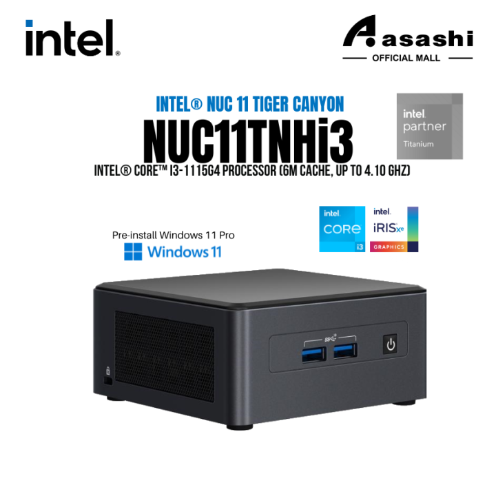 Intel NUC 11 Pro Kit NUC11TNHi3 Mini PC Barebone DIY Desktop 11th Gen Tiger Canyon - Kingston ...