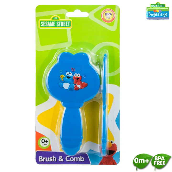 Sesame Beginnings Soft Bristle Brush and Round Tip Comb | Lazada PH