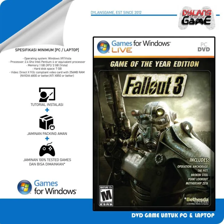 FALLOUT 3 GOTY KASET DVD GAME PC GAME LAPTOP | Lazada Indonesia