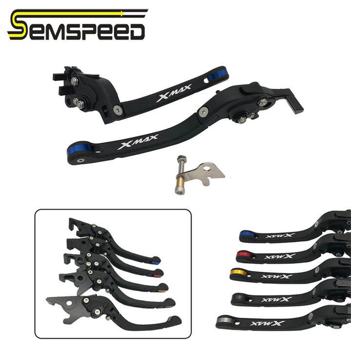 Motorcycle CNC Adjustable Brake Lever w/ Parking Lock For Yamaha XMAX ...