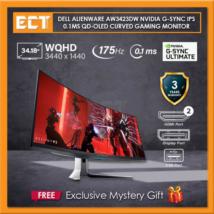 Dell Alienware AW3423DW 34.18" Nvidia G-Sync IPS 0.1MS QD-OLED (3440 x 1440) 175Hz Curved Gaming ...