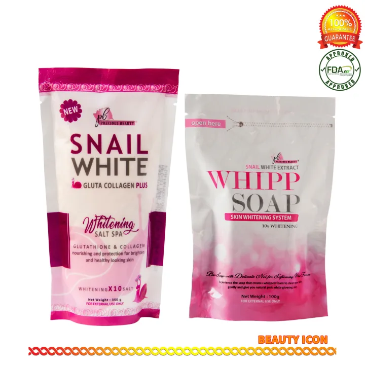 Precious Snail Whitening Salt 350 g+ Precious Snail Whipp Soap 100g ...